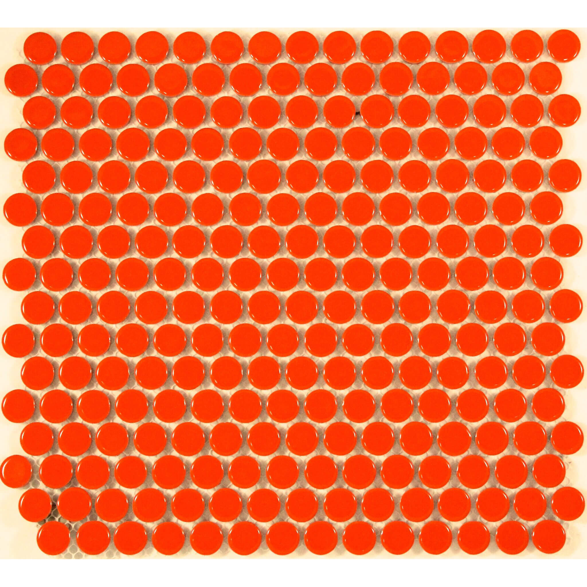 Penny Round Orange Gloss Mosaic Tiles | Iconic Tiles Sydney