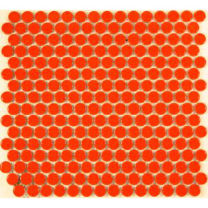 Penny Round Orange Gloss Mosaic Tiles | Iconic Tiles Sydney